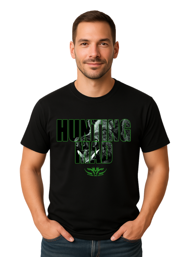 Hunting Mad Boar Printed Tee Green – Game Gear NZ